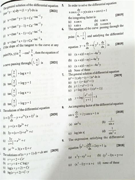 Differential Eqns Eamcet Questions Pdf Geometry Elementary Geometry
