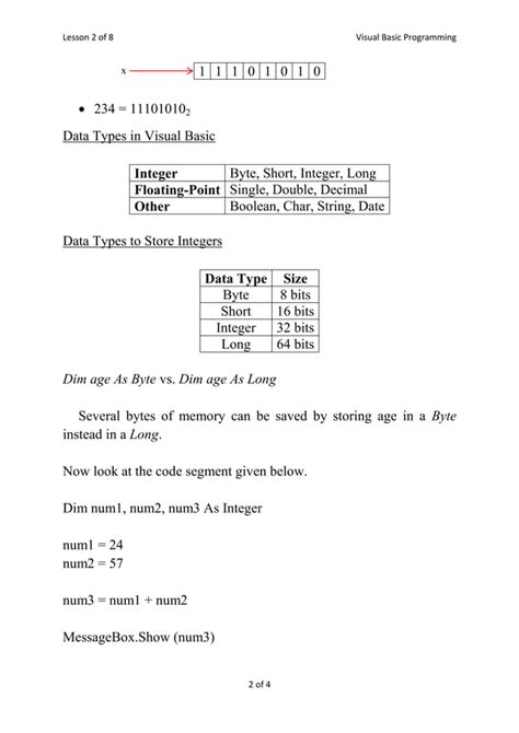 Variables In Visual Basic Programming Pdf