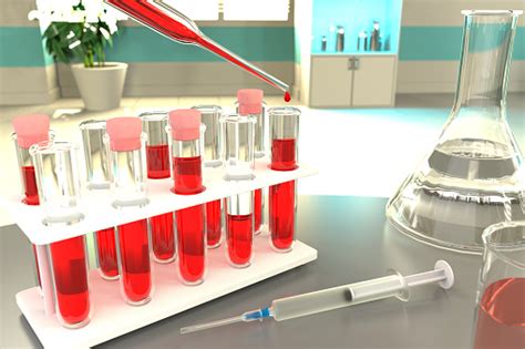 생화학 대학 클리닉의 실험실 증거 바이러스에 대한 혈액 샘플 검사 소프트 포커스가있는 의학 3d 일러스트 0명에 대한 스톡 사진 및 기타 이미지 Istock