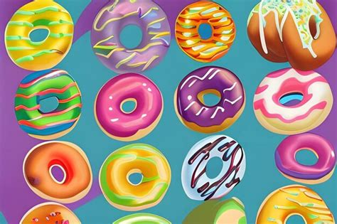 Premium Ai Image Multi Colored Donuts