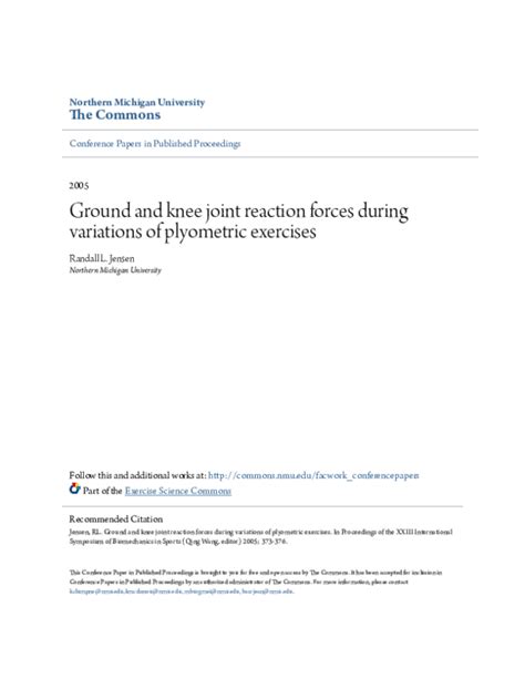 Pdf Ground And Knee Joint Reaction Forces During Variations Of Plyometric Exercises Randall