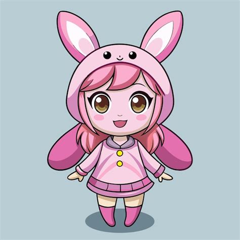 Adorable Girl In Bunny Suit Cartoon Vector Illustration Premium Ai Generated Vector