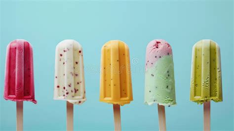A Colorful Arrangement Of Stacked Ice Cream Pops Stock Image Image Of