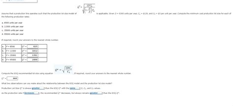 Solved Help Answers Are Wrong Assume That A Production Line
