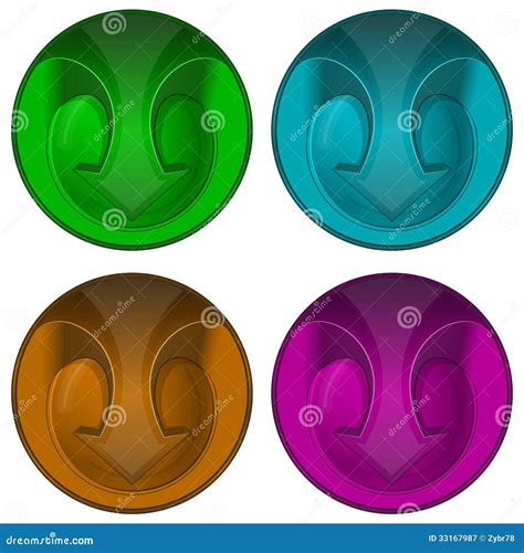 Round Web Button With Arrow Stock Vector Illustration Of Sign Element