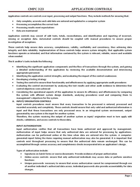 Chapter 6 Application Controls Notes Pdf