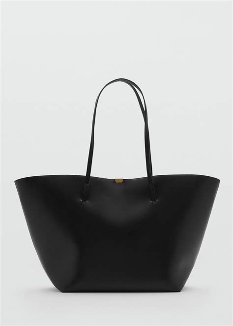 Shopper Bag With Metallic Detail Women Mango Usa