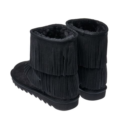 Боти без закопчаване за момиче с нежен брокат и ресни Trendobg