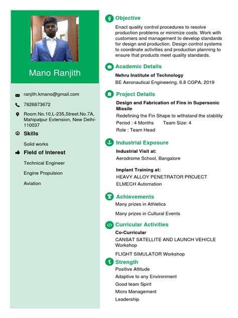 Mano Ranjith Updated Pdf Aerospace Spaceflight