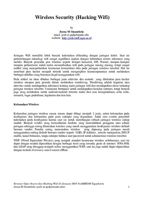 Pdf Wireless Security Hacking Wifi