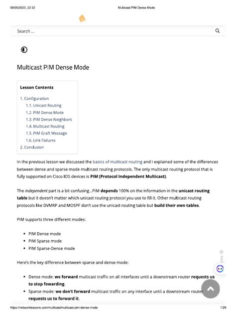 lec 1 multicast pim dense mode pdf
