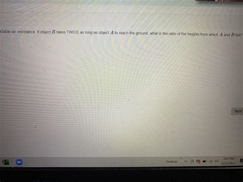 solved part a two identical objects a and b fall from rest