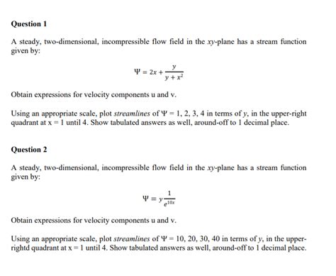 Solved Question 1 A Steady Two Dimensional Incompressible