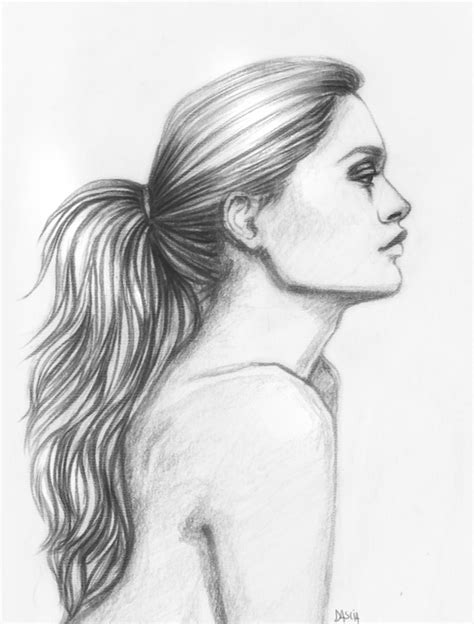 Ponytail Drawing At PaintingValley Com Explore Collection Of Ponytail Drawing