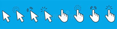 Cursor And Pointer Hand Interaction Solid Icon Set Mouse Clicks And