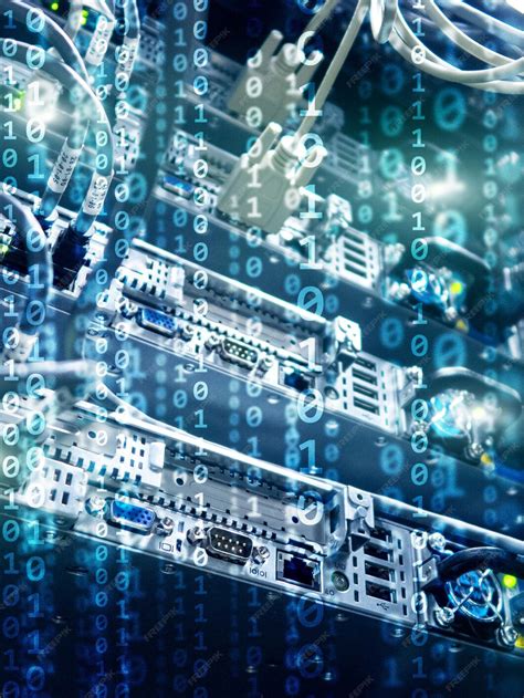 Premium Photo Blue Binary Code Background Computer Data Transfer Concept