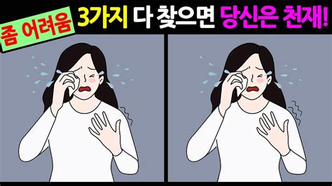 틀린그림찾기ㅣ치매예방 🔥난이도 상🔥아무나 못 찾는 다른점 3가지‼️기억력 향상시키는 게임ㅣ1개만 찾아도 두뇌운동됩니다
