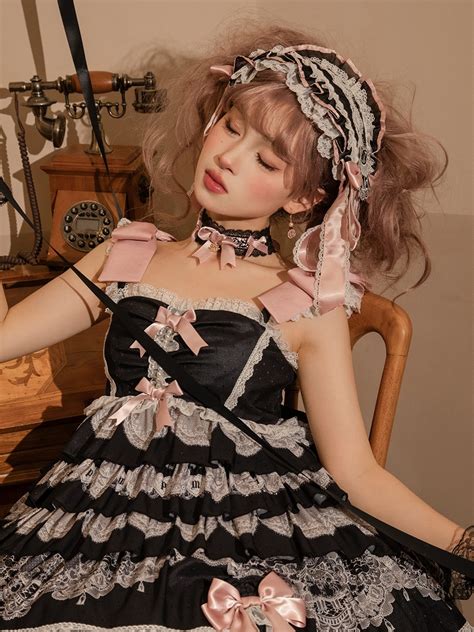 Black Pink Lace Choker