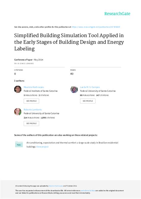pdf simplified building simulation tool applied in the early stages