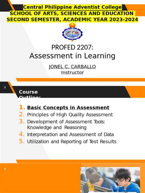 assessment in learning ppt 1 basic concepts in assessment pdf