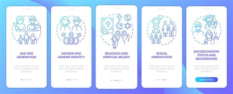 Types Of Diversity Blue Gradient Onboarding Mobile App Screen