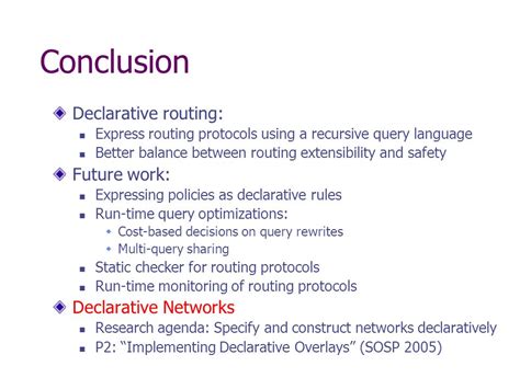 Declarative Routing Extensible Routing With Declarative Queries Boon Thau Loo 1 Joseph M
