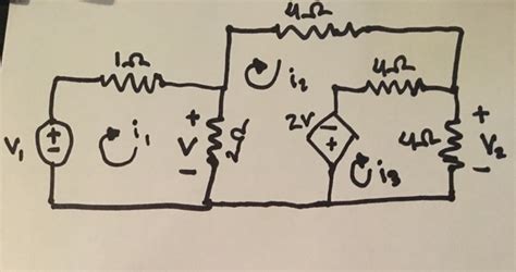 Solved Find Voltage V Using Mesh Analysis Chegg Com