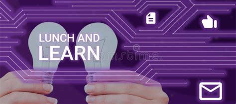 Conceptual Caption Lunch And Learn Internet Concept Have Meal And Study Motivation For