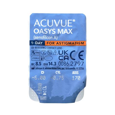 Acuvue Oasys Max 1 Day For Astigmatism 30 Tageslinsen Kontaktlinsen