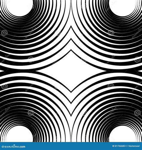 Symmetrical Repeatable Pattern With Concentric Circles Rings Stock Vector Illustration Of