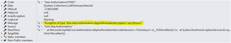 volo authorization 010001 exception on creating tenant using
