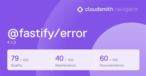 Fastifyerror 410 Npm Package Quality Cloudsmith Navigator