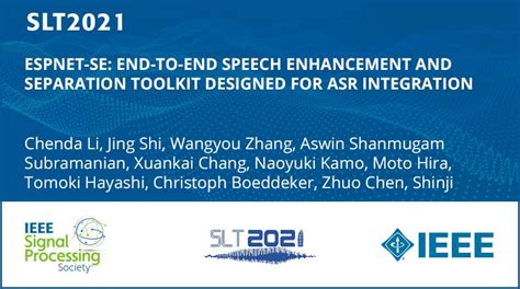 Espnet Se End To End Speech Enhancement And Separation Toolkit Designed For Asr Integration