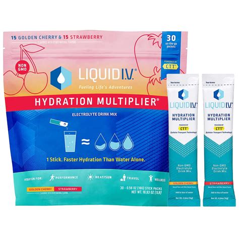 Liquid I V Hydration Multiplier Electrolyte Drink Mix Golden Cherry
