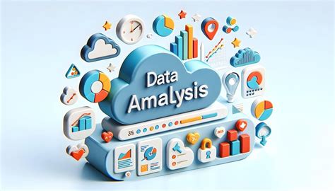 3d Flat Icon As Cloud And Analytics With Data Analysis Wording Concept As A Detailed
