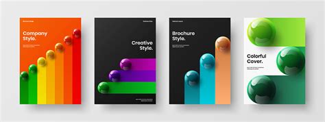 격리 된 회사 브로셔 벡터 디자인 일러스트 컬렉션 생생한 3d 구 회사 Id 템플릿 구성 A4 용지에 대한 스톡 벡터 아트 및 기타 이미지 Istock
