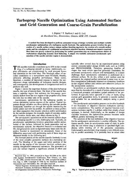 Pdf Turboprop Nacelle Optimization Using Automated Surface And Grid