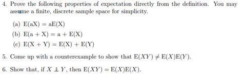 Solved 4 Prove The Following Properties Of Expectation