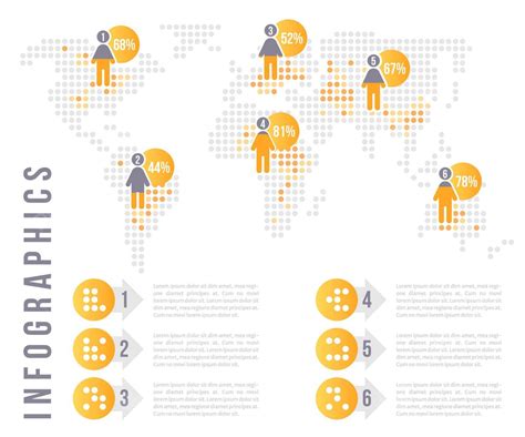 Design Template For An Infographic Chart Of World Maps Demographic
