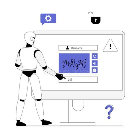 Captcha I Am Not A Robot On Laptop Screen Vector Stock Illustration