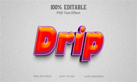 Premium PSD | Drip 3d text effect editable text style psd file