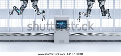 Automation Factory Concept D Rendering Robot Stock Illustration