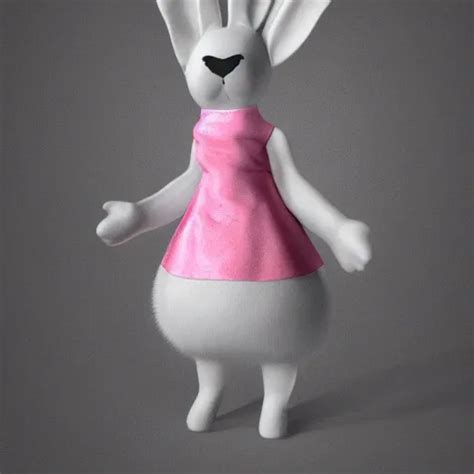 The Generated Image Depicts An Adorable Bunny Girl Wearing A Pink