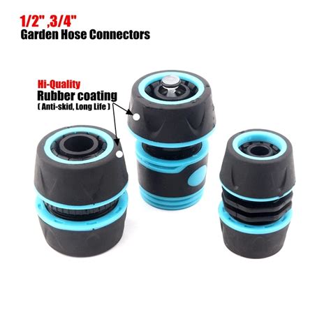 12 34 정원 호스 퀵 커넥터 Abs 고무 코팅 수도꼭지 빠른 조인트 관개 세차 파이프 수리 커넥터 Hi Qua 1 개