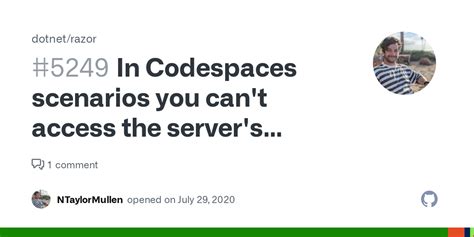 in codespaces scenarios you can t access the server s razor language