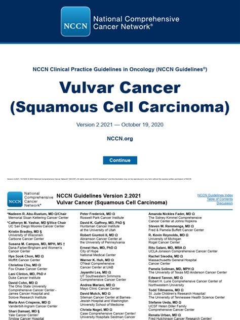 Vulvar Cancer Squamous Cell Carcinoma V2 2021 Pdf Cervical Cancer