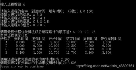 短进程（作业）优先调度算法对五个进程进行调度。（cc）编写并调试一个模拟的进程调度程序采用“轮转法”调度算法对五个进程进行调度