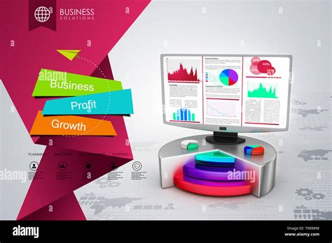 Stock Chart Showing The Computer Monitor Stock Photo Alamy