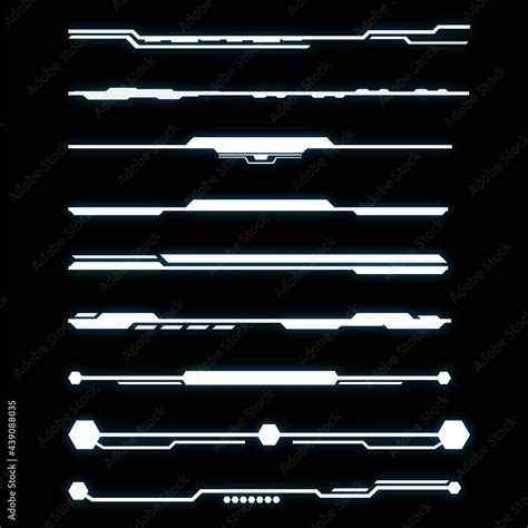 Set Of Sci Fi User Interface Elements Futuristic Technology Frames