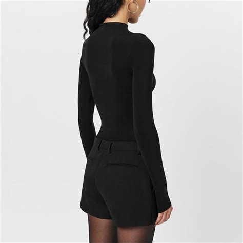 NAKED WARDROBE Naked Mock Neck Bodysuit Women Black Flannels